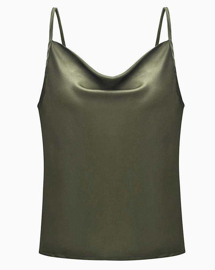 Emmiol Free shipping 2026 Satin Pleated Suspender Cami Top Chive S in ...