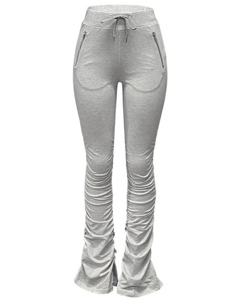 2022 High Waisted Stacked Stretch Pants Apricot S In Stacked Pants ...