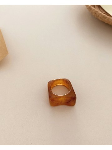 Emmiol Free shipping 2026 Square Ring Brown ONE SIZE in Rings online ...