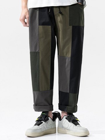 2022 Men's Patchwork Cargo Pants Chive M In Cargo Online Store. Best For Sale | Emmiol.com