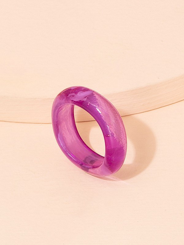 Emmiol Free shipping 2026 Colorful Acrylic Ring Purple ONE SIZE in ...