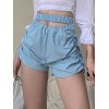 Emmiol Free shipping 2025 Cutout Ruched Drawstring Shorts Pure Blue L ...