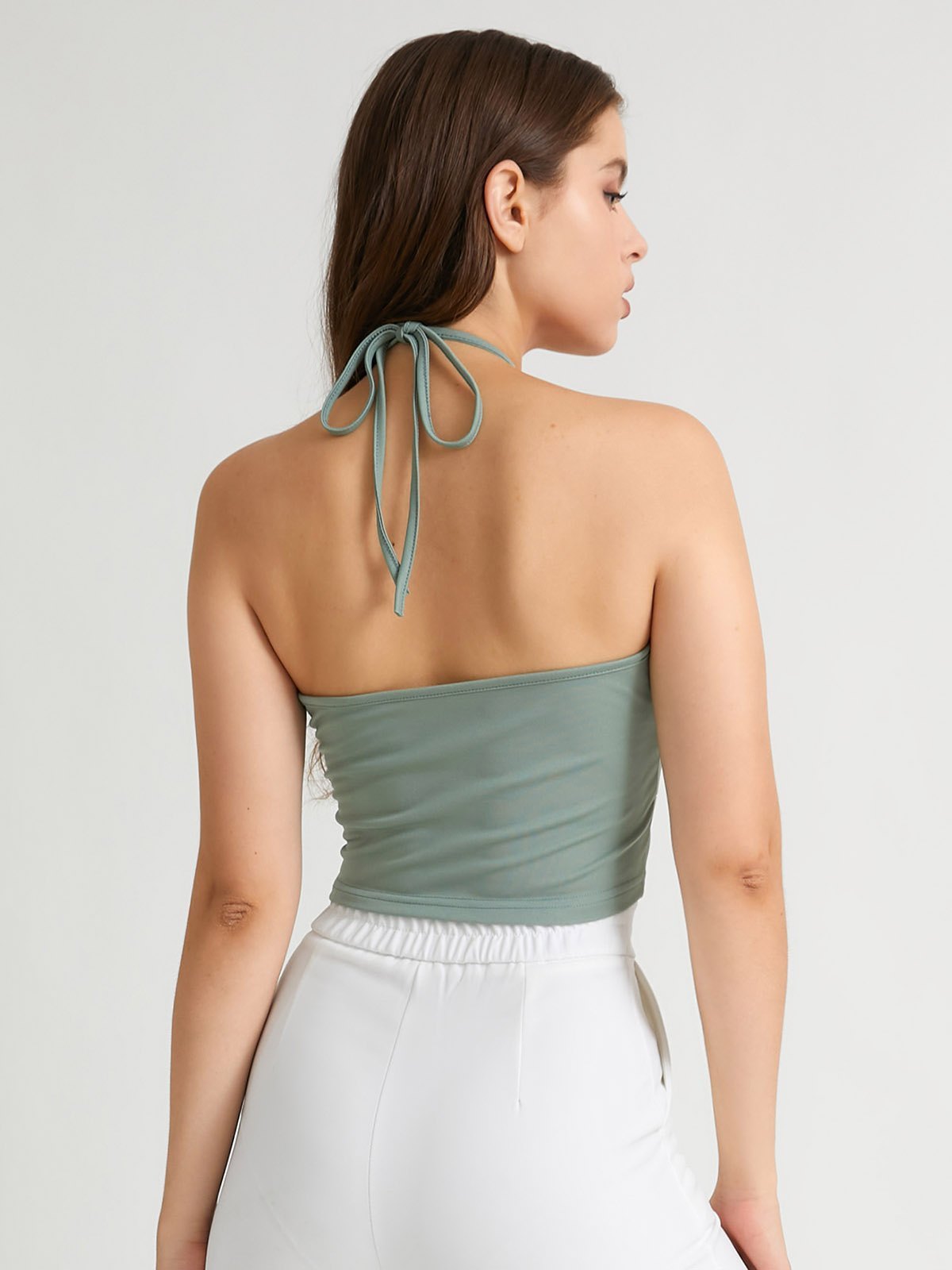 2021 Criss Cross Halter Knit Crop Cami Top In Tank Tops & Camis Online ...