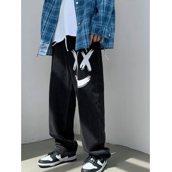 Emmiol Free shipping 2025 Men's Evil Smile Skate Jeans Black XL in ...