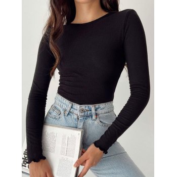 Emmiol Free shipping 2025 Open Back Chain Embellished Long Sleeve Top ...