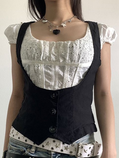 2022 Button Front Corset Top Black M In Corset Tops Online Store. Best ...