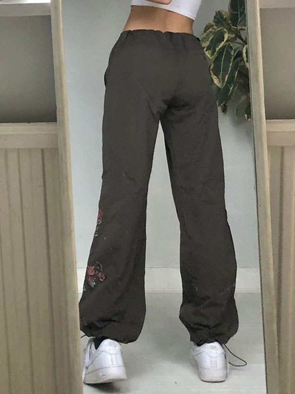 Emmiol Free shipping 2025 High Waist Floral Cargo Pants Chive M in ...