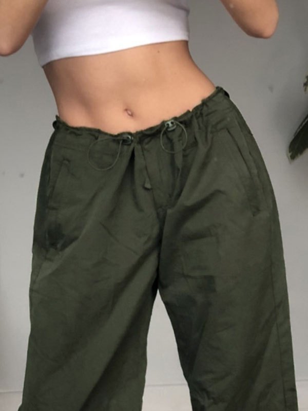 Emmiol Free shipping 2025 High Waist Floral Cargo Pants Chive M in ...