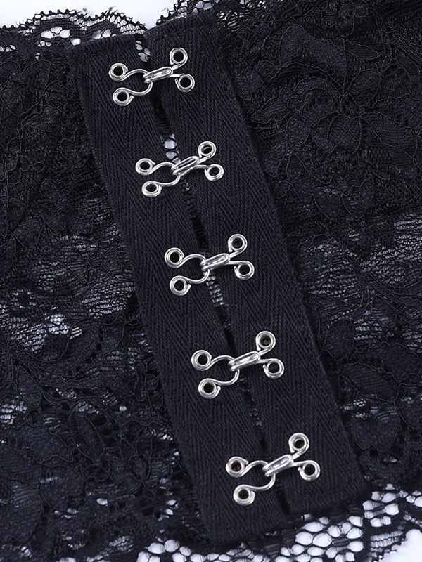 Emmiol Free shipping 2026 Hooked Detail Lace Corset Top Black S in ...