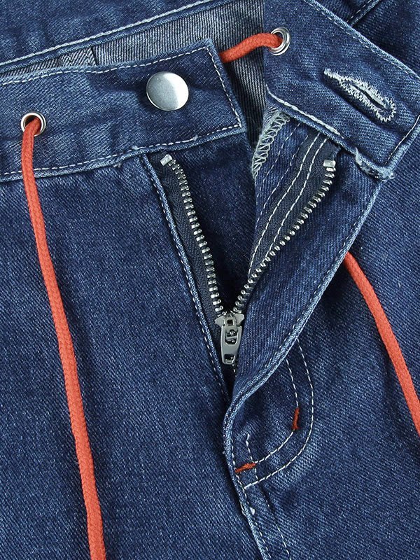 Emmiol Free shipping 2025 Tie Strap Pocket Cargo Jeans Blue S in Cargo ...