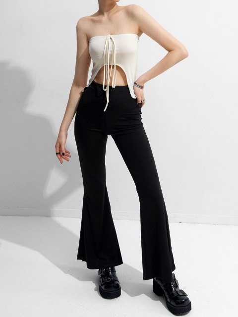 2022 Rhinestone Floral Bandeau Top Brown L In Bandeau Tops Online Store ...