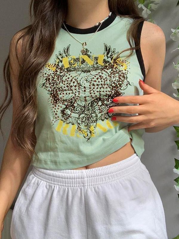 Emmiol Free shipping 2025 Contrast No Angel Tank Top Blue S in Tank ...