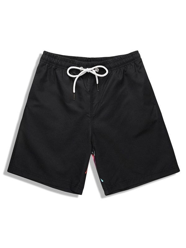 Emmiol Free shipping 2024 Men's Donut Panda Print Swim Trunks Black M ...