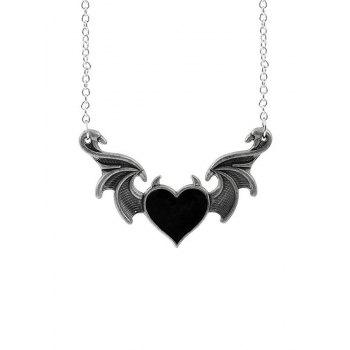 Emmiol Free shipping 2025 Devil Wing Heart Pendant Necklace Black ONE ...