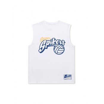 Emmiol Free shipping 2025 Men's Super Spiker Letter Graphic Vest White ...