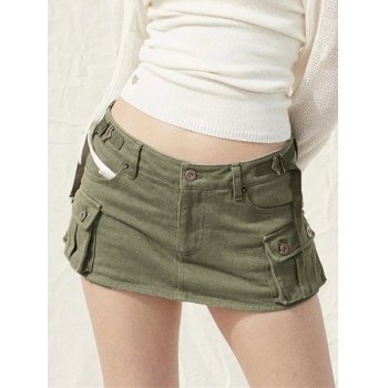 Emmiol Free shipping 2025 Pocket Ultra Mini Cargo Skort Chive S in ...