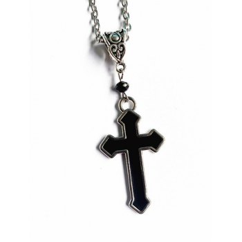 Emmiol Free shipping 2025 Grunge Punk Cross Necklace Black ONE SIZE in ...