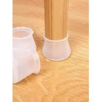 Emmiol Free shipping 2025 4pcs Silicone Table Leg Cover White ONE SIZE ...