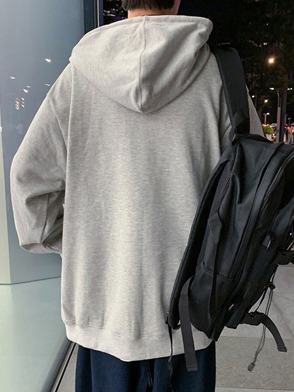 Emmiol Free shipping 2023 Men's Simple Basic Zip Up Hoodie Gray M in ...