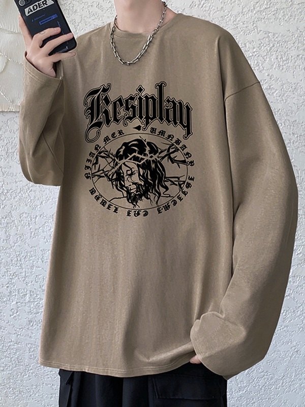 Emmiol Free shipping 2025 Men's Gothic Punk Logo Graphic Sweatshirt ...