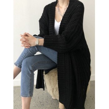 Emmiol Free shipping 2026 Oversized Split Open Front Long Cardigan ...