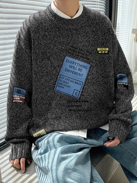 2022 Men's Skeleton Jacquard Turtleneck Sweater Black M In Sweaters ...