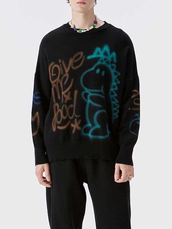 Emmiol Envío gratis 2025 Suéter sin cierre con grafiti en spray para ...