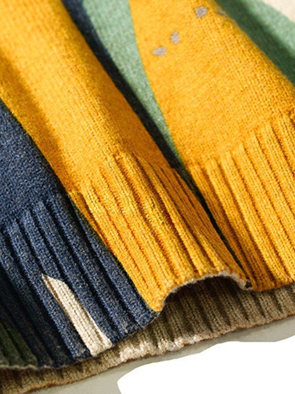 Emmiol Free shipping 2026 Men's Abstract Cartoon Jacquard Pullover ...