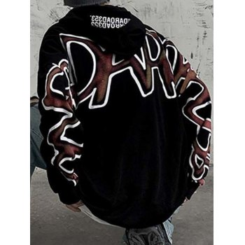 Emmiol Free shipping 2025 Men's Punk Letter Graphic Pullover Hoodie ...