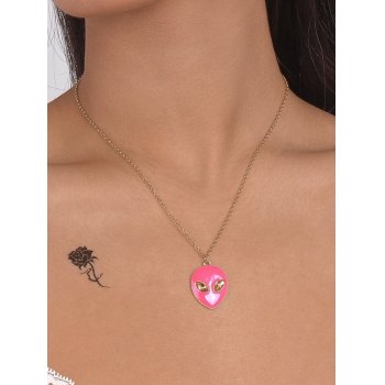 Emmiol Free shipping 2026 Rhinestone Embellished Alien Pendant Necklace Beetroot Purple ONE SIZE ...
