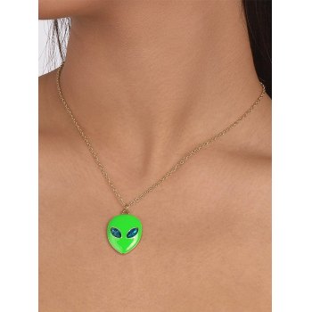 Emmiol Free shipping 2025 Rhinestone Embellished Alien Pendant Necklace ...