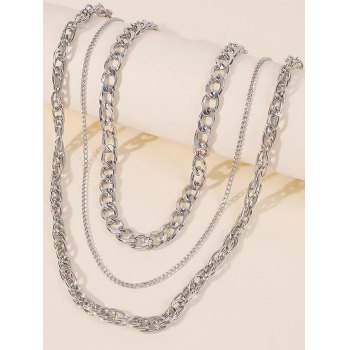 Emmiol Free shipping 2025 3pcs Simple Link Chain Necklace Silver ONE ...