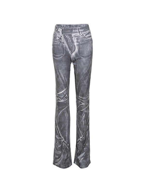 Emmiol Free shipping 2026 Over Dyed Ankle Flare Slim Jeans Dark Gray M ...