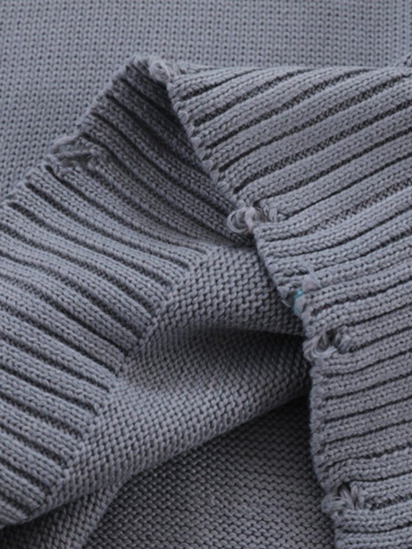 Emmiol Free shipping 2026 Men's Star Embroidered Distressed Pullover ...