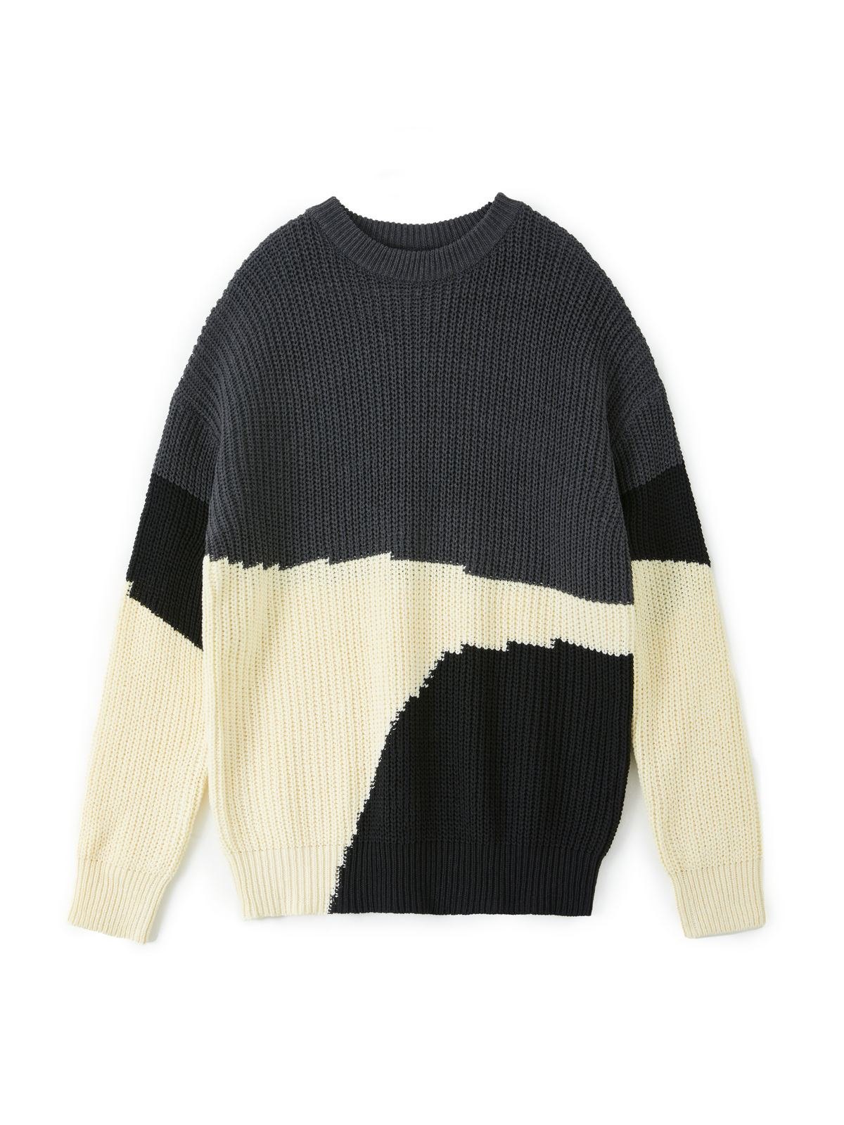 Emmiol Free shipping 2023 Men's Color Block Pullover Sweater Black M in ...