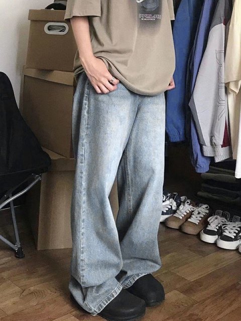2022 Pastel Patchwork Denim Boyfriend Jeans Green XL In Boyfriend Jeans ...