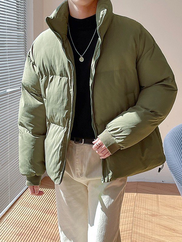 Emmiol Free shipping 2025 Men's Zip Up Puffer Jacket Green M in Jacket ...