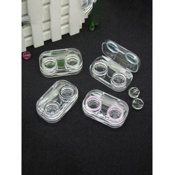 Emmiol Free shipping 2026 Clear Contact Lens Case with Gasket Ring Pink ...