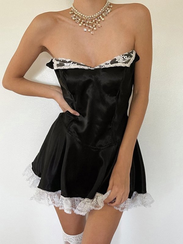 Emmiol Free shipping 2026 Convertible Lace Paneled Corset Mini Dress ...