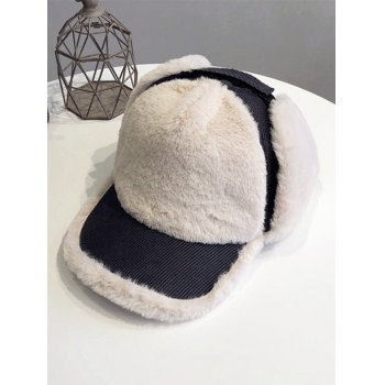 Emmiol Free shipping 2025 Patchwork Warm Fuzzy Trapper Hat Black ONE ...