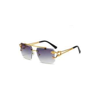 Emmiol Free shipping 2026 Rimless Double Bridge Sunglasses Gray ONE ...