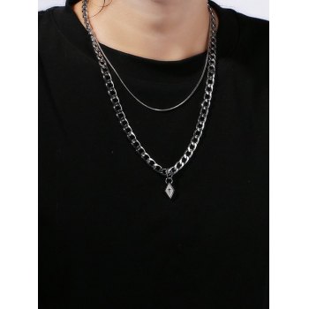 Emmiol Free shipping 2026 Men's Silver Layered Link Chain Necklace ...