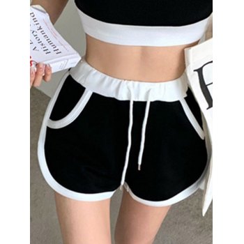 Emmiol Free shipping 2025 Contrast Trim Micro Sports Shorts Black S in ...