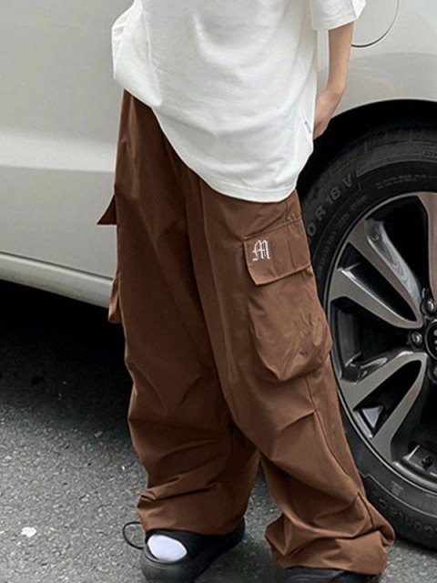 Emmiol Free shipping 2023 Ruched Split Baggy Cargo Pants Pink S in ...