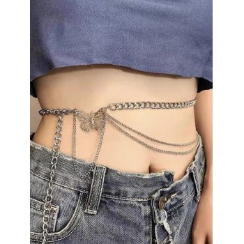 Emmiol Free shipping 2025 Butterfly Charm Multi Layered Belly Chain ...