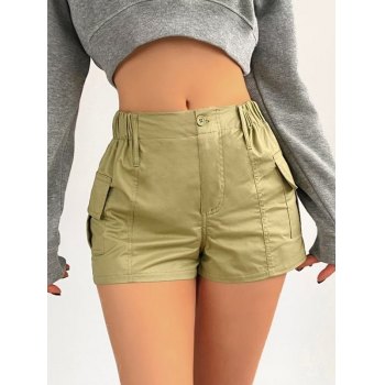 Emmiol Free shipping 2025 Elastic Pocket Cargo Shorts Chive M in Shorts ...