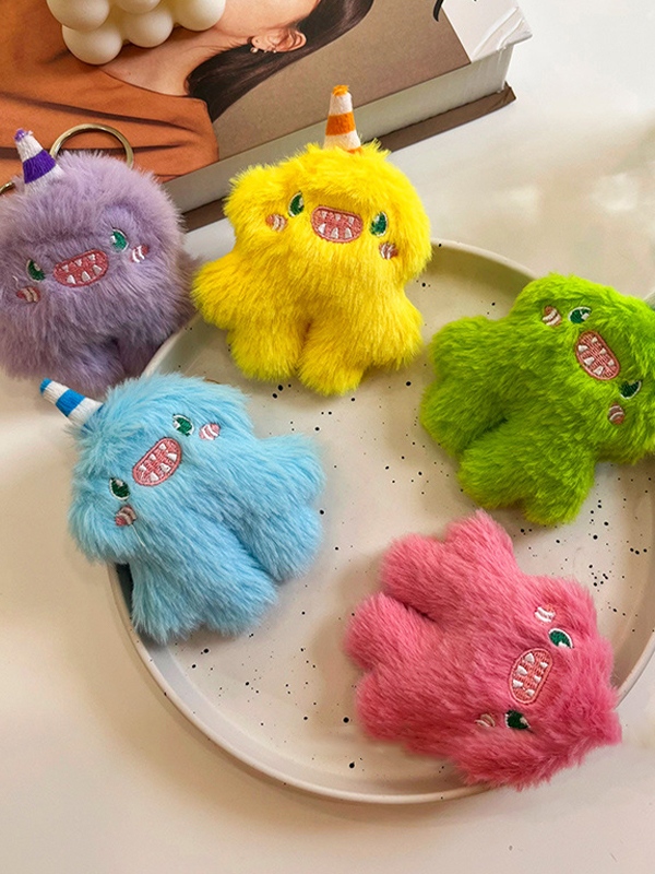 Emmiol Free shipping 2026 Cute Monster Plush Bag Charm Yellow ONE SIZE ...