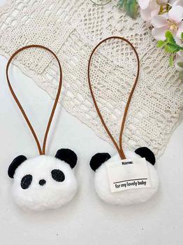 Emmiol Free shipping 2026 Plush Panda Name Tag Bag Charm White ONE SIZE ...