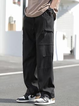 Emmiol Free shipping 2026 Men's Splice Drawstring Design Cargo Pants ...
