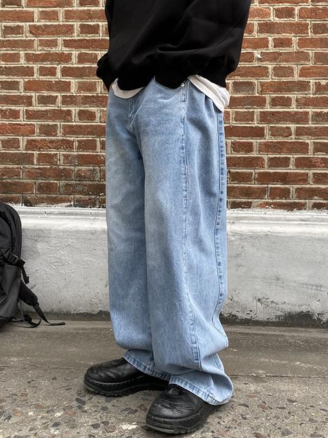 Emmiol Free shipping 2023 Men's Distressed Patch White Loose Jeans ...